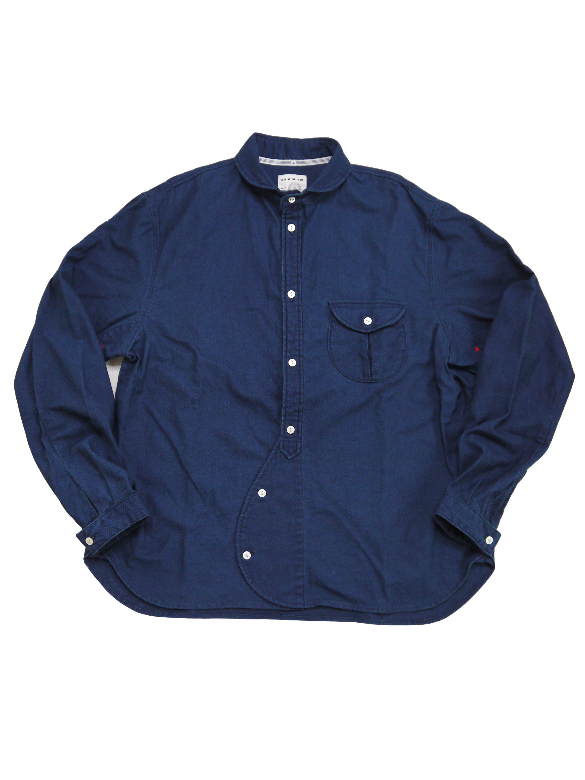刺し子インディゴラウンドカラーシャツ MADE IN JAPAN | NATIC Official Web Store